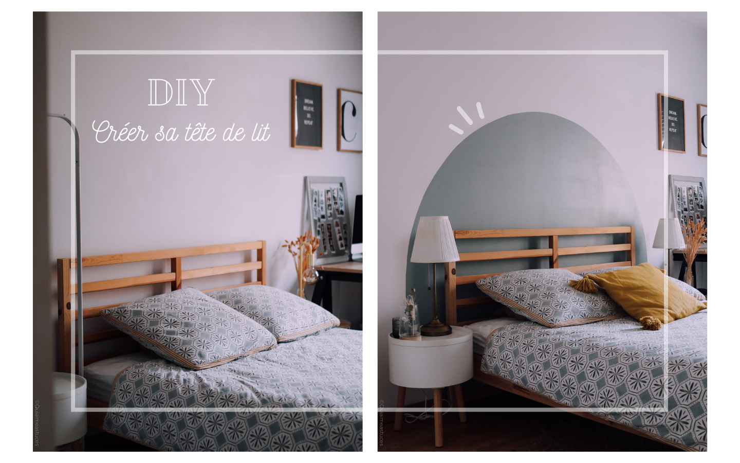 DIY - Créer sa tête de lit ronde en peinture - Quiaimeastuces